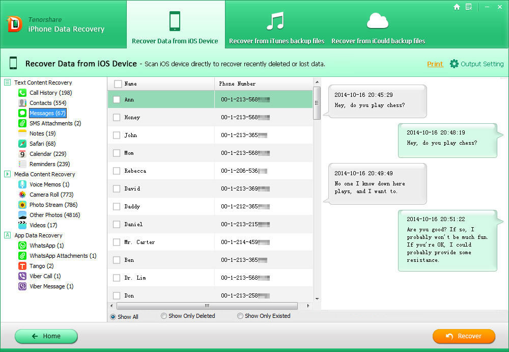 How To Recover Deleted Lost Text Messages From IPhone 5S 5C 5 4S